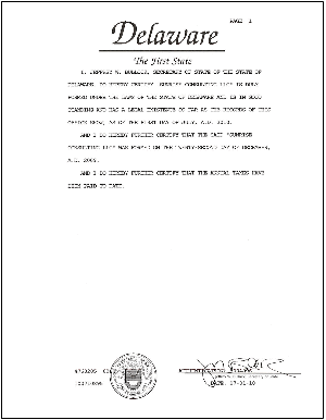 Delaware Certificate of Good Standing Order Form - Email Delivery Only ...
